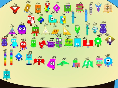 Numberblocks band Radicals 11 to 60 added bonus remix