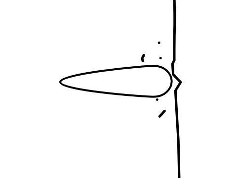 Bullet going through a wall simulation