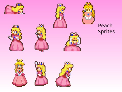 mega peach sprites and sound