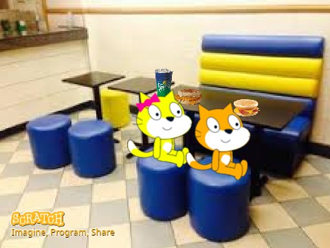 Scratch Cat & Sunny Cat go to McDonald's for breakfast