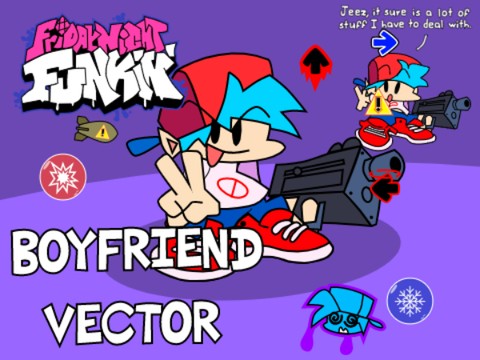 Friday Night Funkin' Boyfriend With a Gun Vector