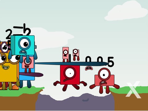 Numberblocks fighting while falling! (added 1.5 0.0625 and 11 pie remix-2 remix remix remix r… remix