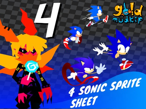 Sonic Sprites in 4 Different Styles