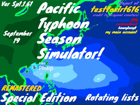 Pacific Typhoon Season Simulator Version with rotating lists (Remastered)