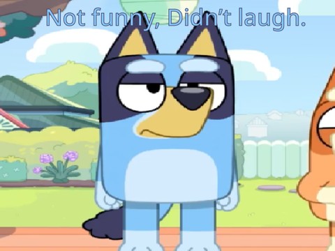 Bluey: Not funny, didn’t laugh.