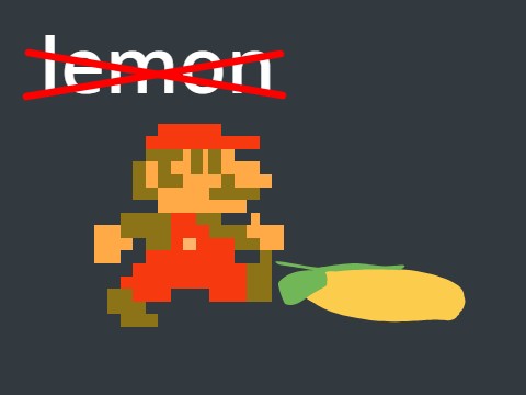 Mario stomps a lemon and lives (SMB1 Animation)