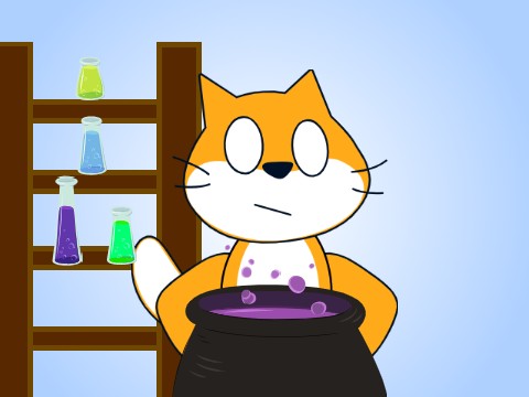 make a potion and feed it to scratch cat