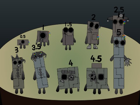 Robot Numberblocks Band But Halves remix