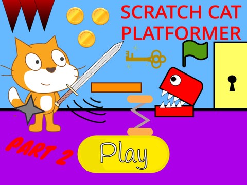 ☁︎Scratch cat platformer part 2☁︎