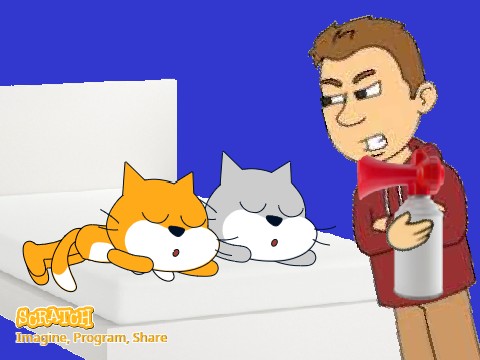 Eric wakes Scratch Cat and Classic Scratch Cat up while they are asleep ...