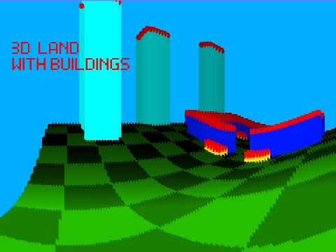 3D land with buildings