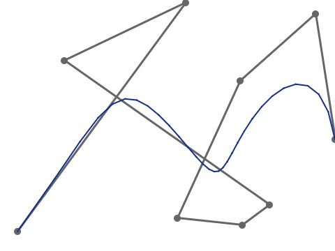 (test) infinte bezier curve generator