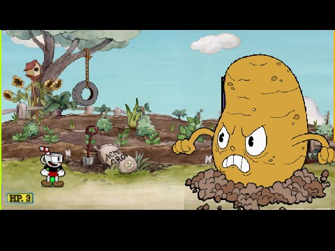 Cuphead root pack boss fight but cuphead is invincible
