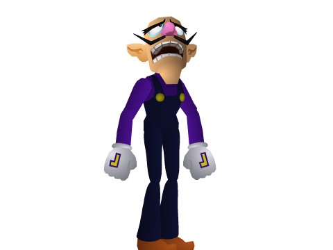 Waluigi's reaction to being bald (except mustache and eyebrows)