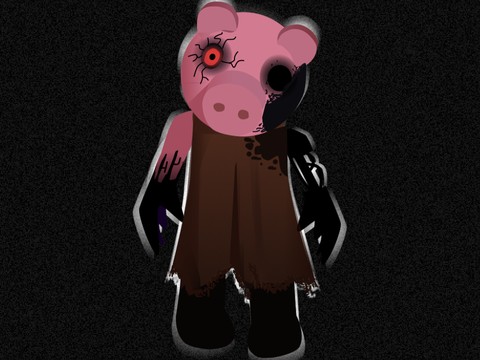 distorted piggy vector!