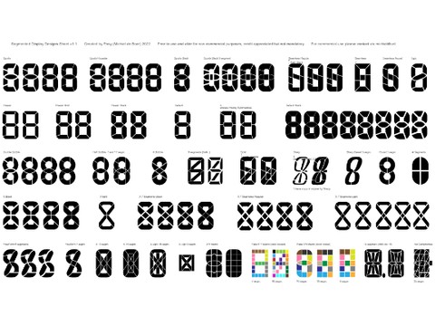 literally all of posy's segment display designs 1.1