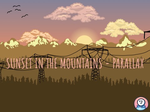 Sunset in the Mountains - Parallax