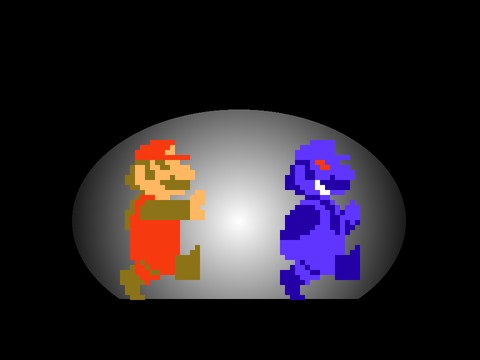 Mario chasing Shadow Mario