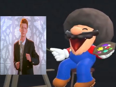Mario paint Rick roll.