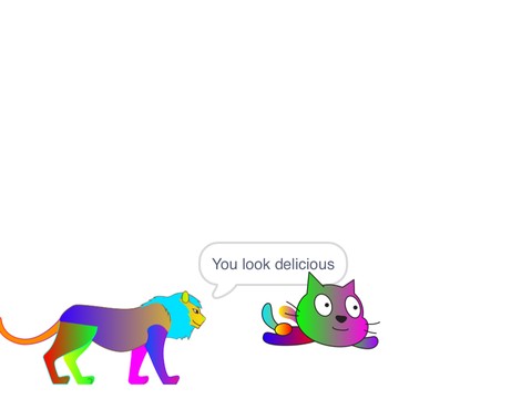 Flying cat vs murderous lion