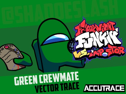 [UPDATED] green crewmate vector trace | fnf vs impostor v4