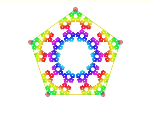 Filling pentagon with Sierpinski pentagon