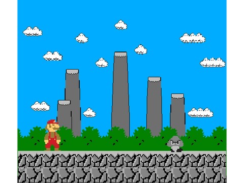 SMB1 mountain theme concept