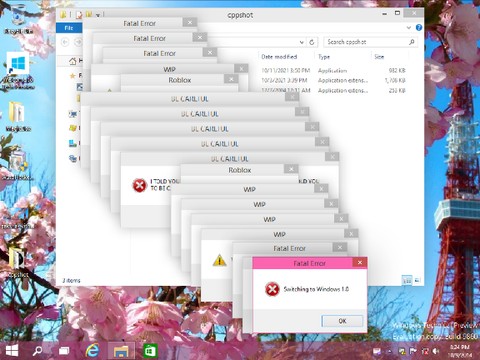 Windows 10 Build 9860 Crazy Error Maker