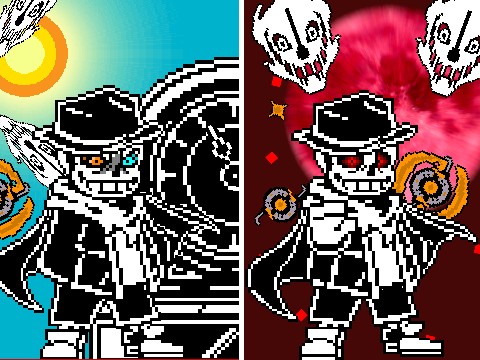 SPMY sans fight phase1&2 No turn [undertale fun game]
