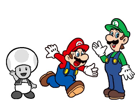 Mario tries to quiet down Toad