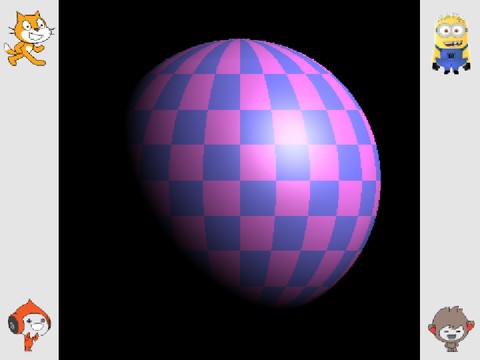 Interactive 3D Checker Sphere - 1 Line Challenge
