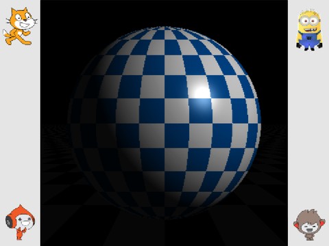 Interactive 3D Checker Sphere With Plane- 1 Line Challenge