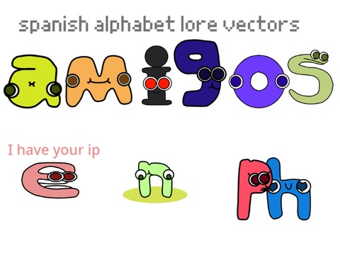 Spanish alphabet lore vectors (A-Z)