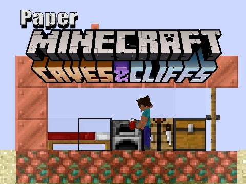 Paper Minecraft Caves and Cliffs Mod v0.1