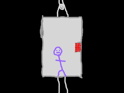 john the stick gets stuck in an elevator