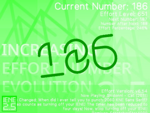 Increasing Effort Number Evolution 2.5 | 185 → 186