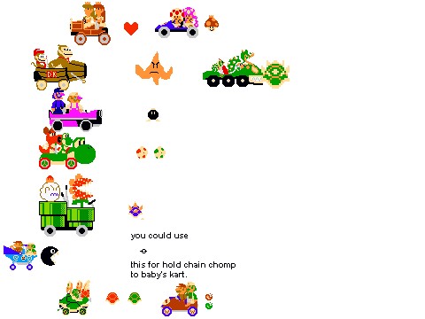 mario kart double dash nes sprites