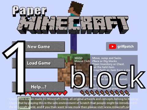 1マス!Paper Minecraft v11.7 (Minecraft 2D)