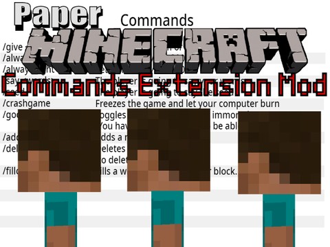 Commands Extension Mod v1.0 l Paper Minecraft v11.7 (Minecraft 2D)