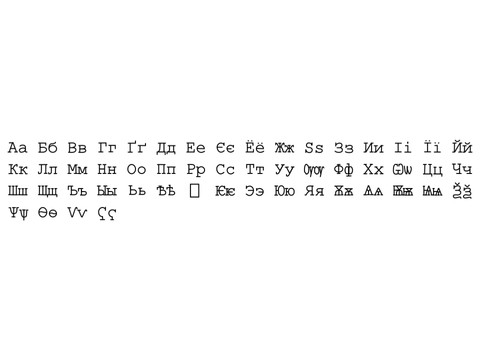 Russian, Ukrainian, and Early Cyrillic Alphabet