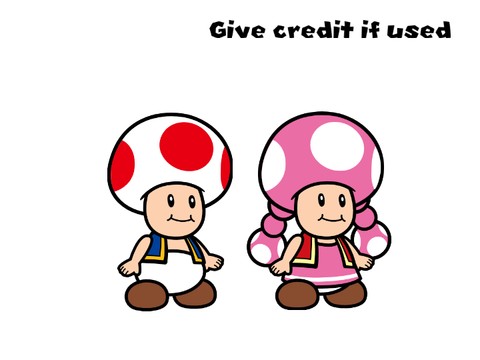 2D Artwork Toad and Toadette Sprites