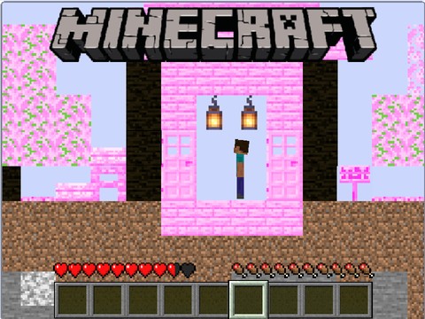 2D Minecraft paper minecraft mod桜