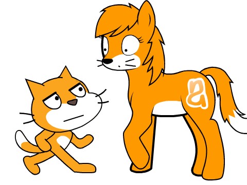 Scratch Cat meets Neigh Pony.