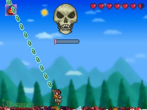 terraria bossh rush but you have a laser gun