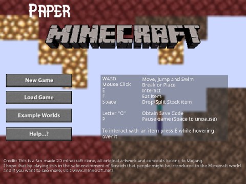 Paper Minecraft v1.5 (Minecraft 2D)