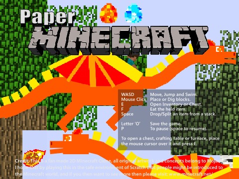 Dragon MOD Paper Minecraft v11.7 (Minecraft 2D) ドラゴンMOD