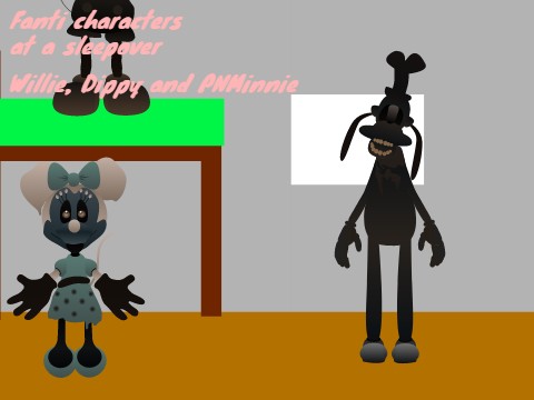 Fnati characters at a sleepover