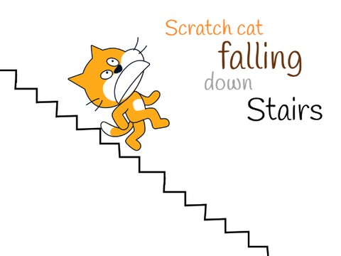 Scratch Cat Falling Down Stairs
