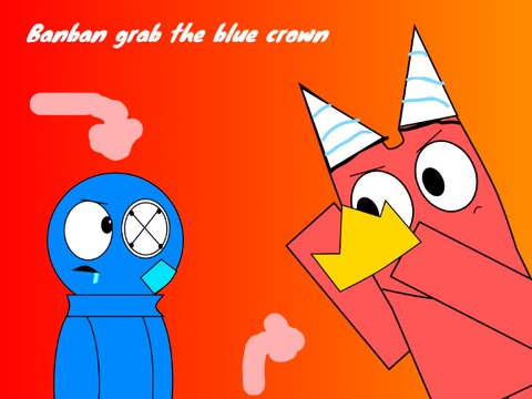 Banban grab the blue crown / garten of banban x rainbow friends