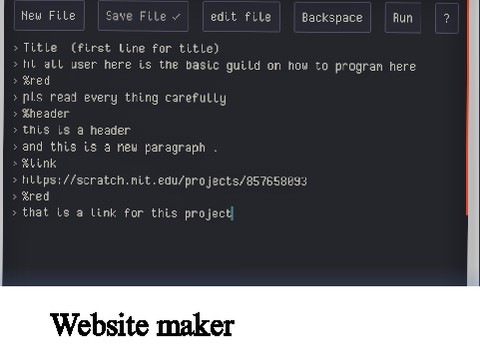 WEB maker - a website maker for scratch beta V-1.0